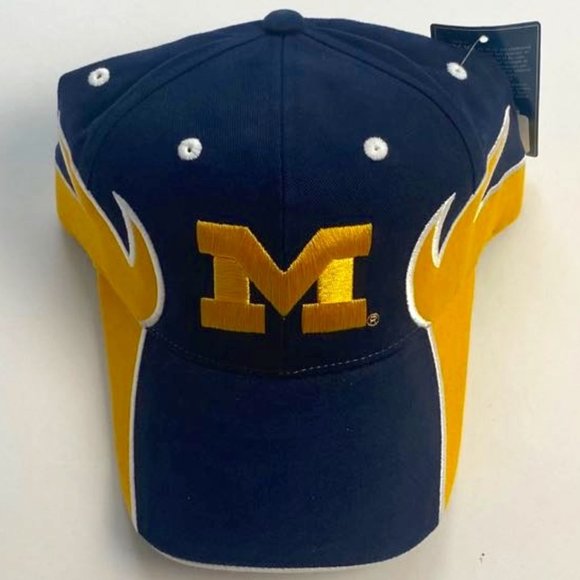 Accessories | University Of Michigan Navyyellow Velcro Hat | Poshmark